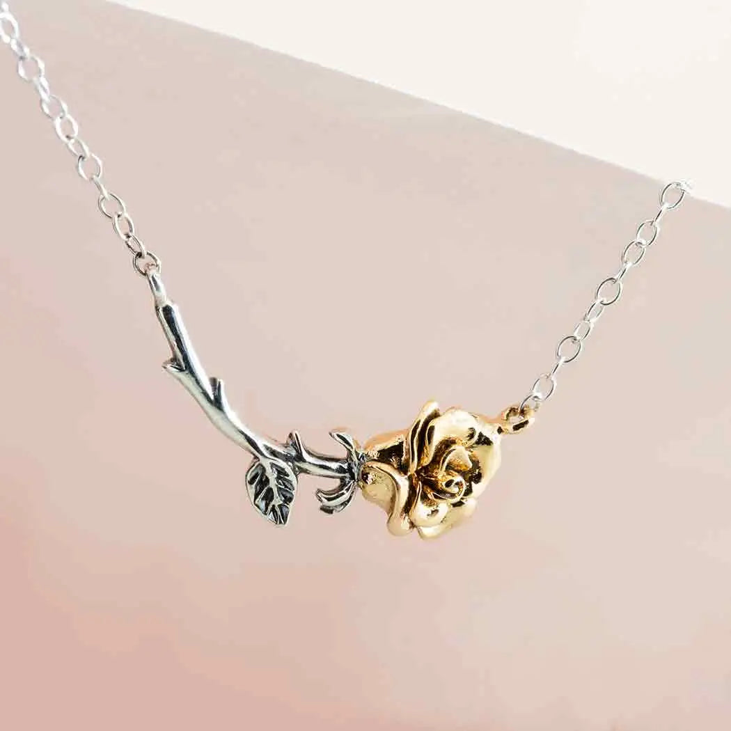 Mixed Metal Rose Festoon Necklace – The Pearl of Door County