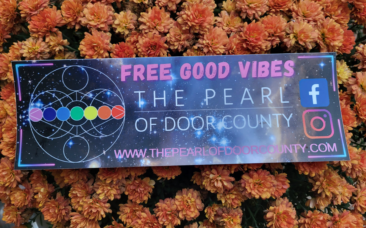 "Free Good Vibes" Bumper Sticker – The Pearl of Door County